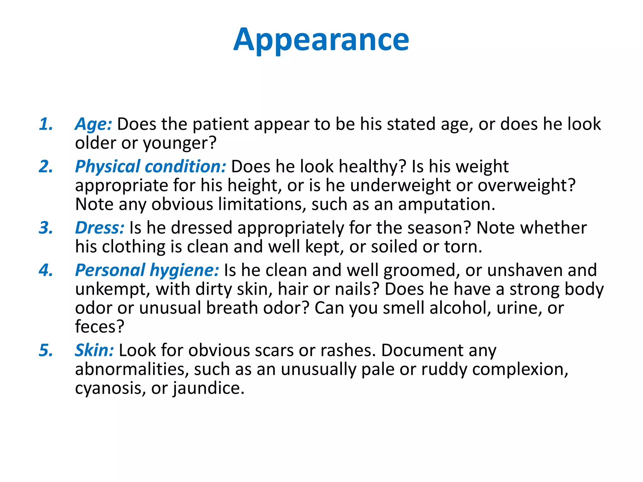 Importance of patient observation, method of observation, importance of ...