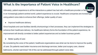Importance of patient voice | PPTX
