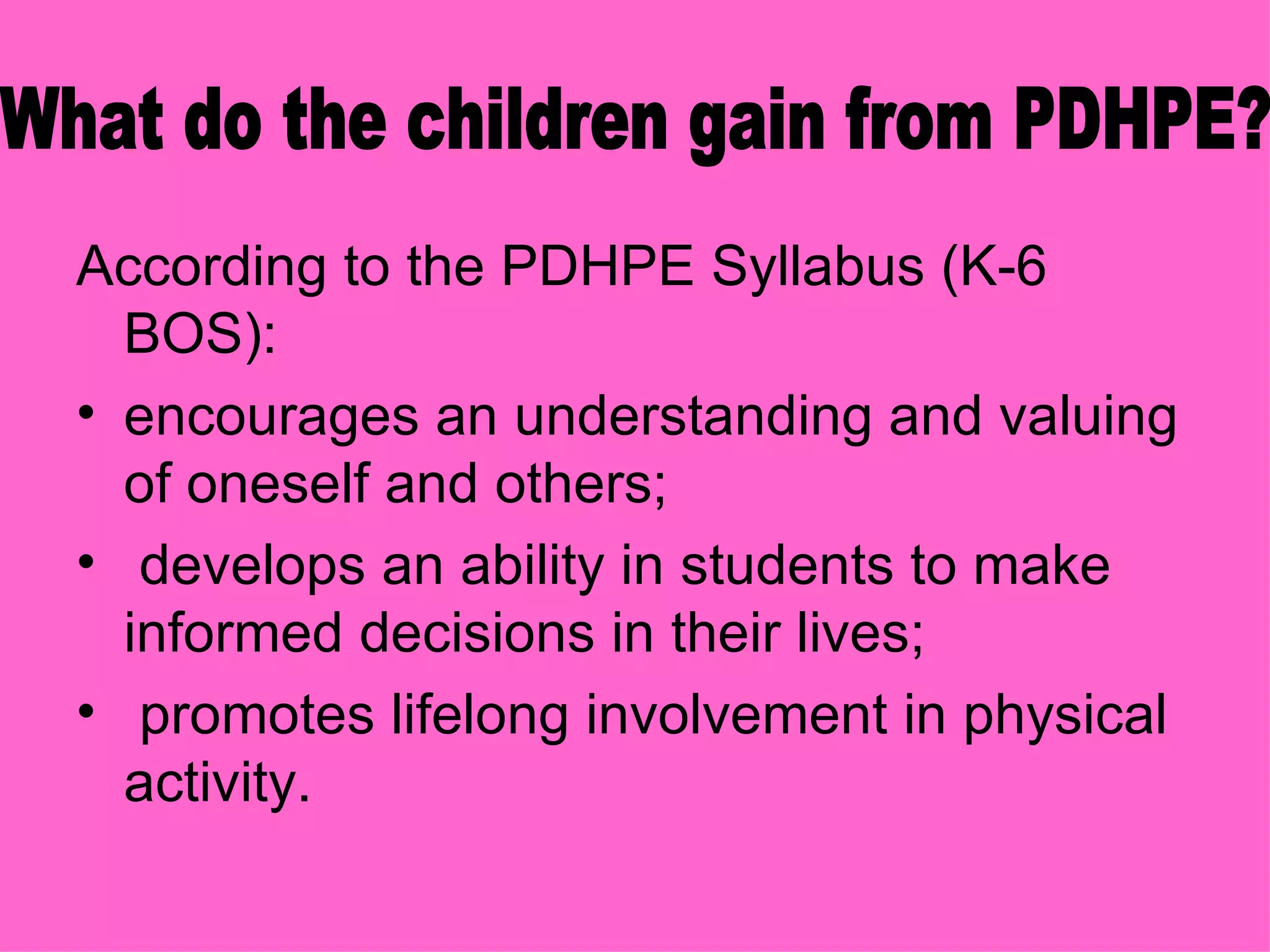 Importance of pdhpe | PPT