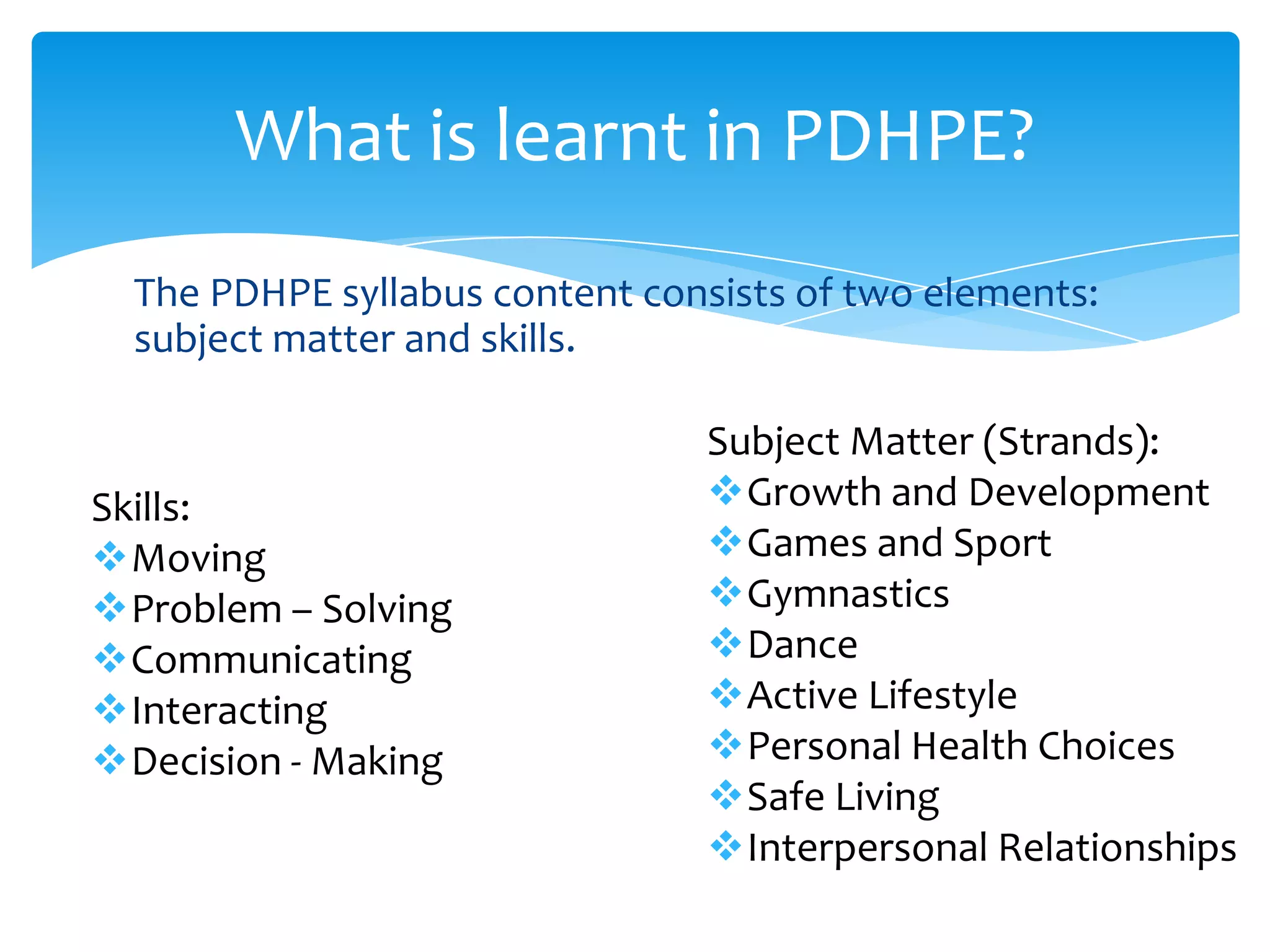 Importance of pdhpe | PPTX | Education