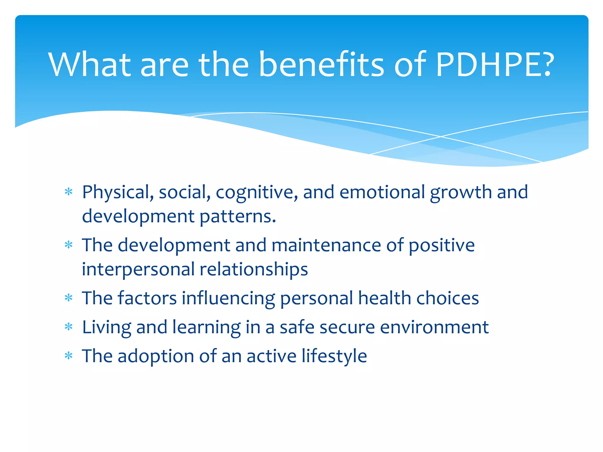 Importance of pdhpe | PPTX | Education