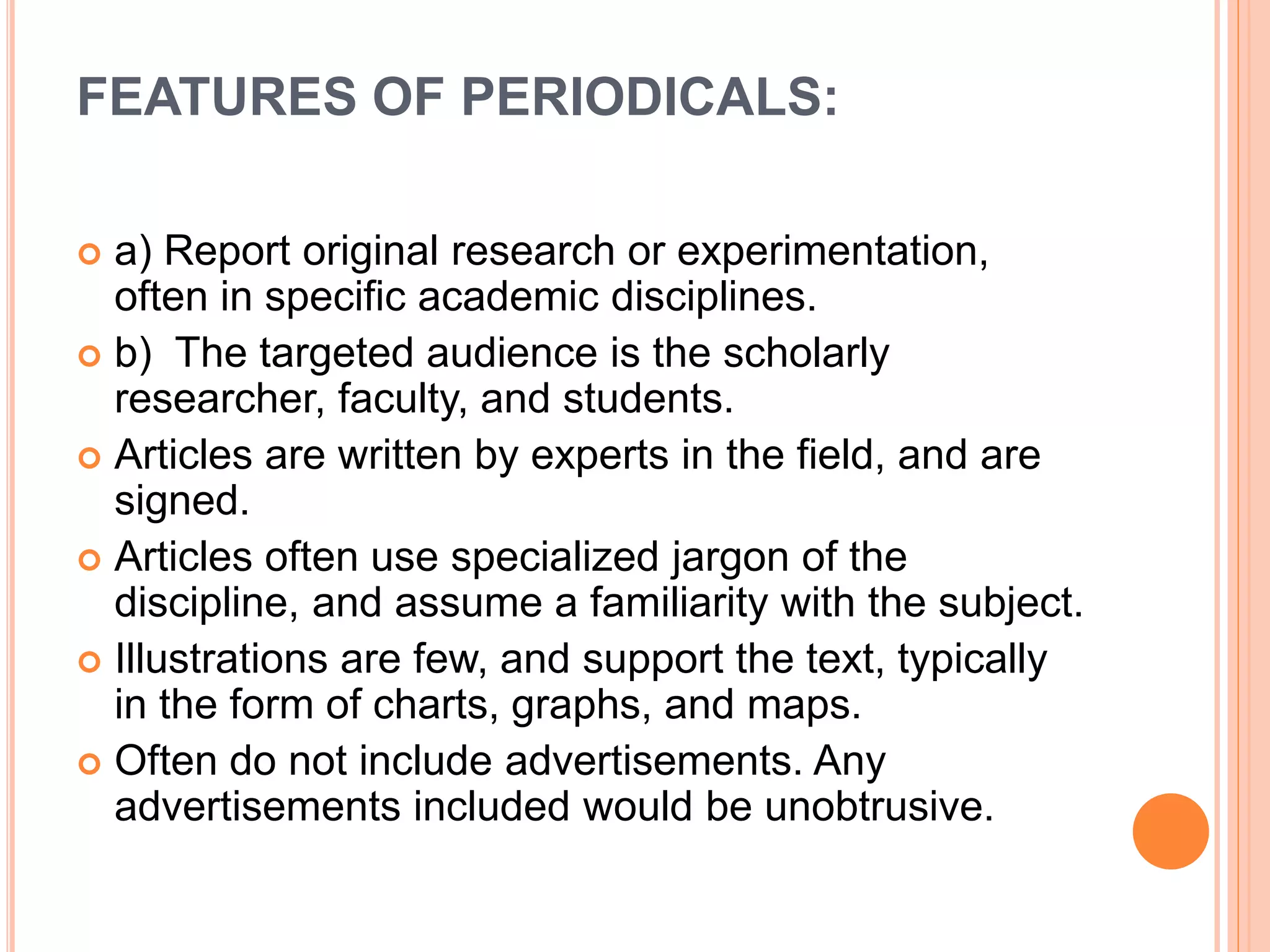Importance of periodicals | PPTX