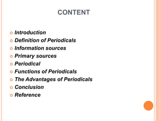 Importance of periodicals | PPTX
