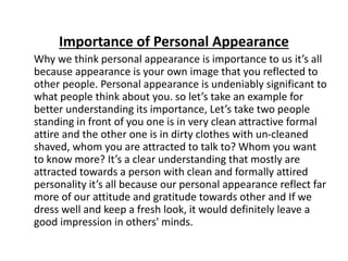 Importance of Personal Appearance | PPTX
