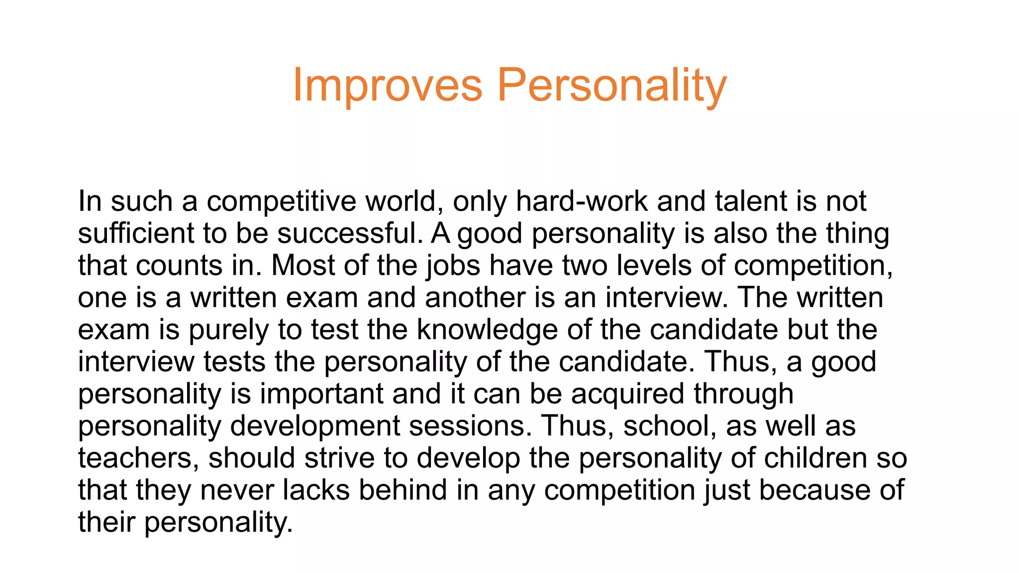 Importance of Personality Development – MIT Vishwashanti Gurukul | PPTX