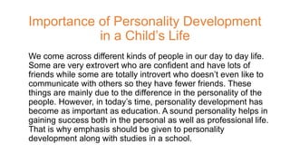 Importance of Personality Development – MIT Vishwashanti Gurukul | PPTX