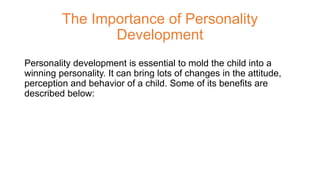 Importance of Personality Development – MIT Vishwashanti Gurukul | PPTX