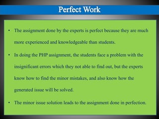 Importance of PHP Assignment Help Experts | PPT