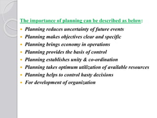 Objectives of planning | PPT