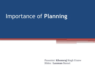 Importance of planning | PPT