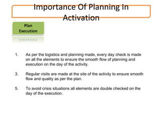 Importance Of Planning In Activations | PPT