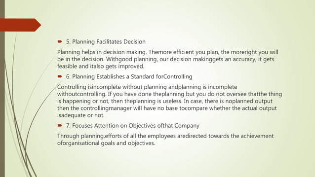 IMPORTANCE OF PLANNING IN MANAGEMENT – ADVANTAGES & LIMITATIONS OF ...