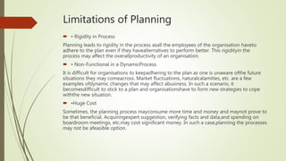 IMPORTANCE OF PLANNING IN MANAGEMENT – ADVANTAGES & LIMITATIONS OF ...