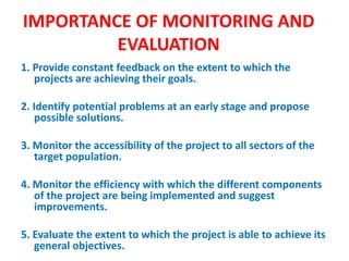 Importance of planning, monitoring, evaluation and | PPTX