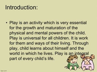 Importance of play | PPT