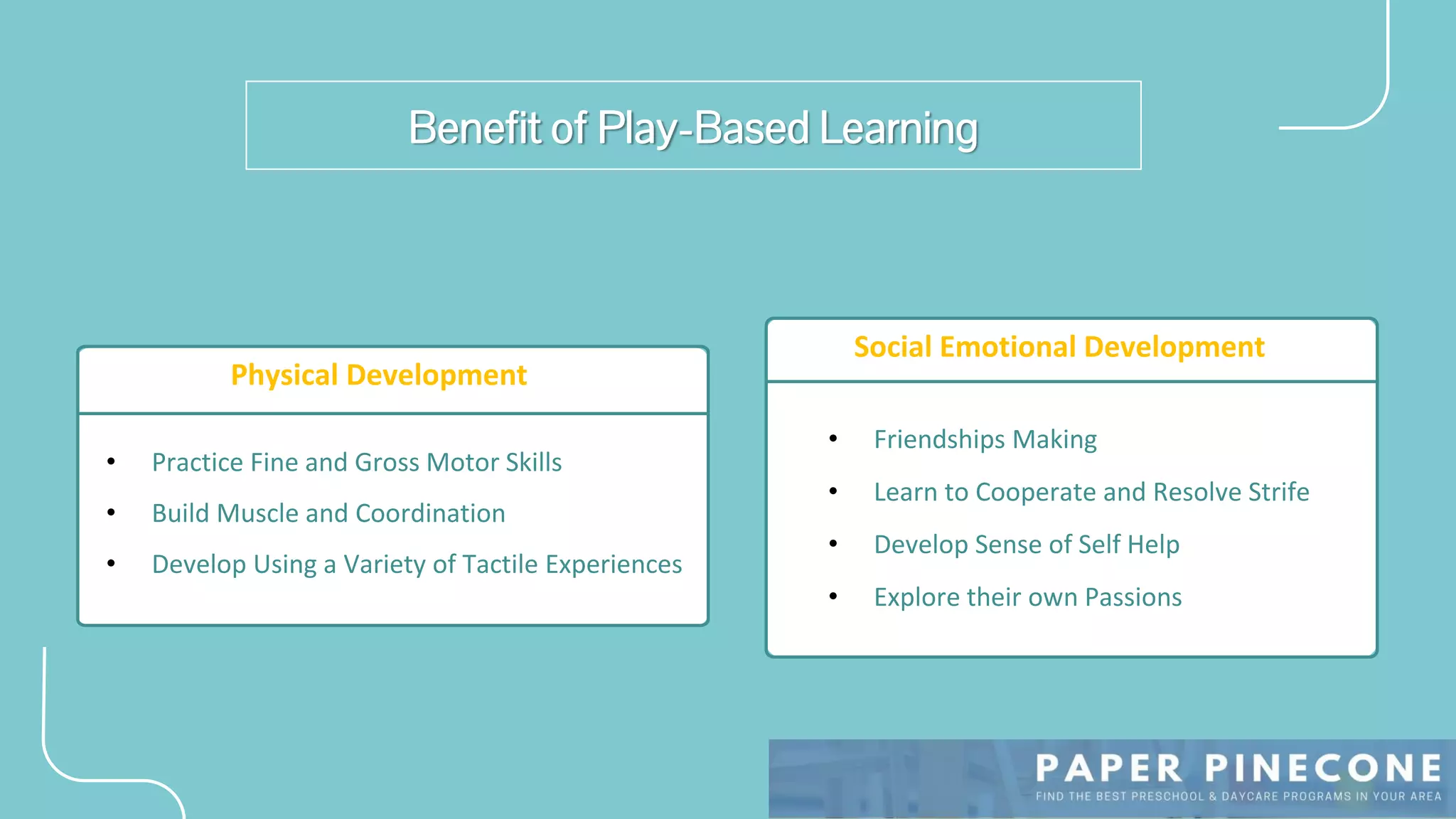 Importance of Play-Based Learning in Preschool – Paper Pinecone | PDF