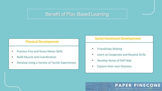 Importance of Play-Based Learning in Preschool – Paper Pinecone | PDF