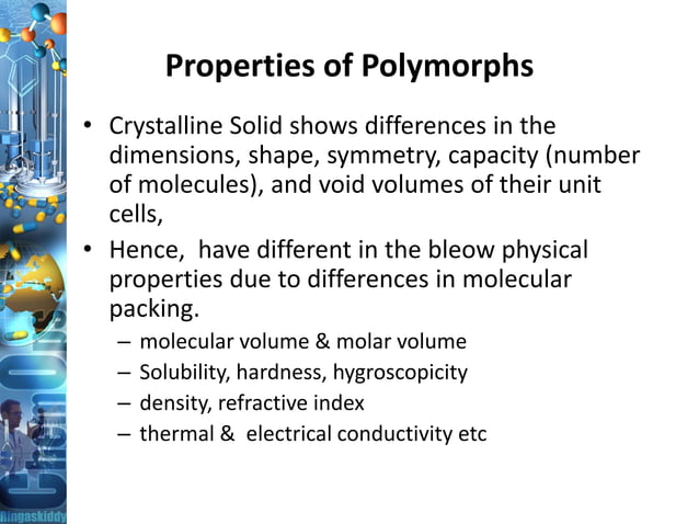 Importance of Polymorphs in Pharma Industry by dr. amsavel | PDF ...