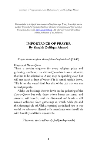 Importance of prayer | PDF