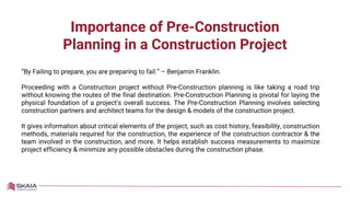 Importance of Pre-Construction Planning in a Construction Project | PPT