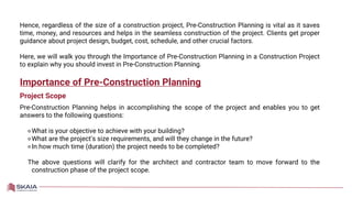 Importance of Pre-Construction Planning in a Construction Project | PPT