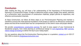 Importance of Pre-Construction Planning in a Construction Project | PPT
