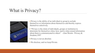 Why Privacy is important when you are in a dispute | PPT