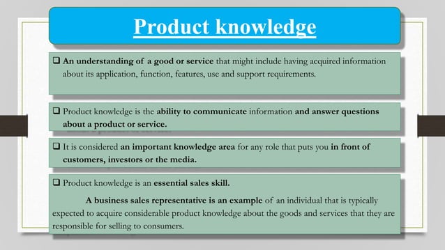 Importance of product knowledge in selling | PPTX | Sales | Business