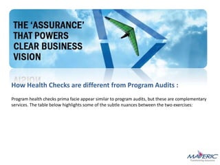 Importance of program health checks | PPT