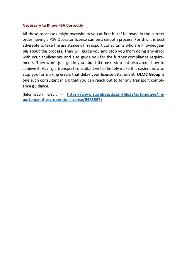 Importance of PSV Operator license | PDF