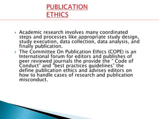 Importance of publication ethics | PPTX