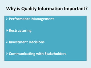 Importance Of Quality Financial Information | PPT
