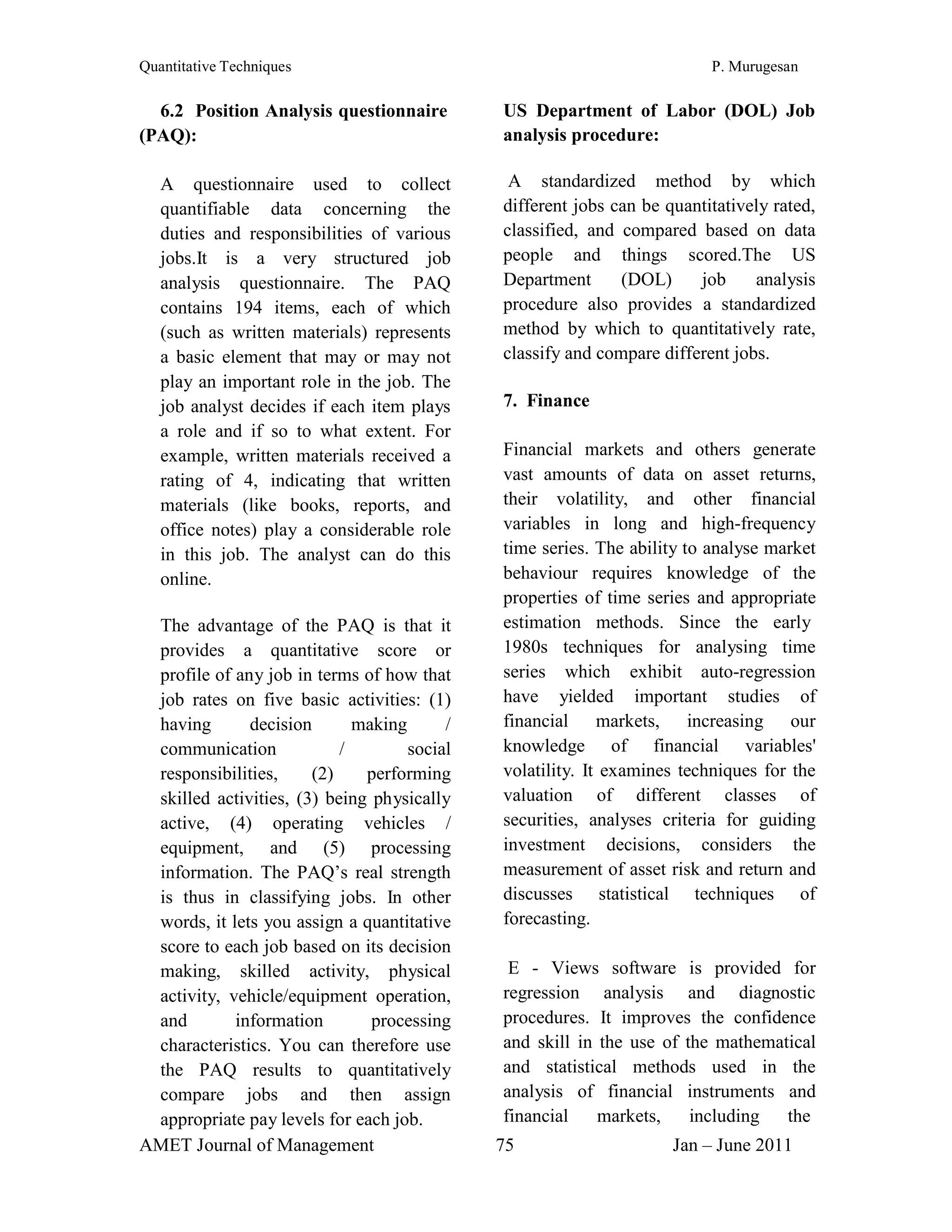 Importance of quantitative techniques in managerial decisions | PDF | Business Administration ...