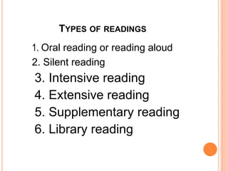 Importance of reading and its types. | PPTX | Education