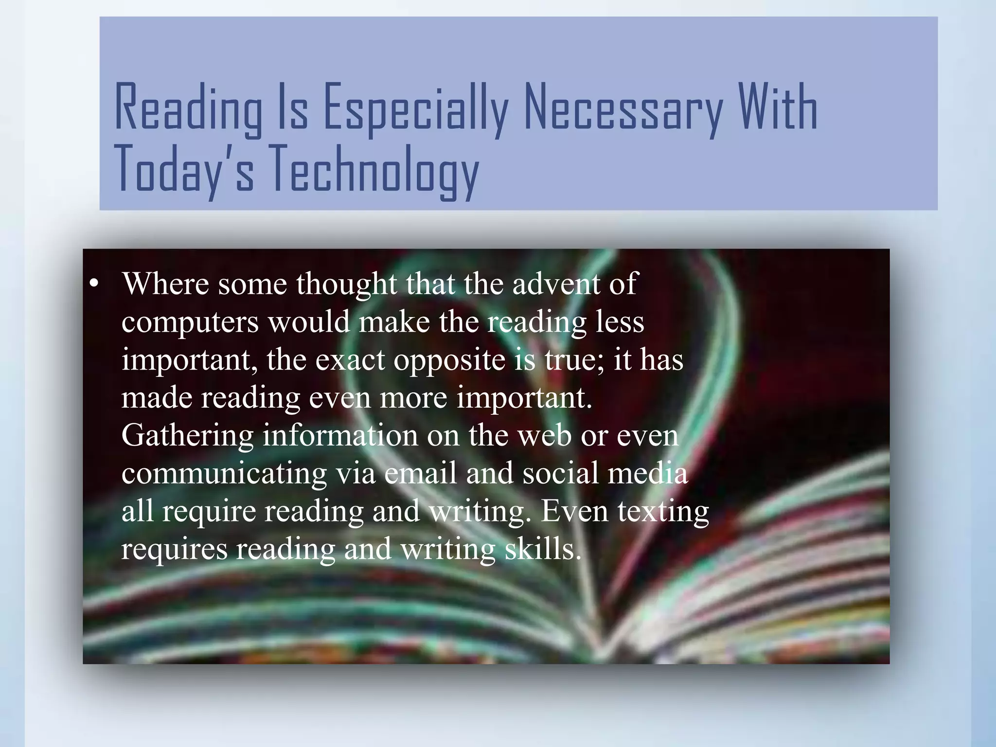 Importance of reading (powerpoint) finished one | PPTX