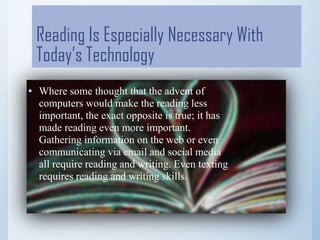 Importance of reading (powerpoint) finished one | PPTX