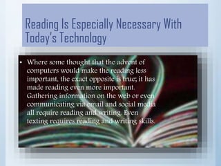 Importance of reading (powerpoint) finished one | PPTX