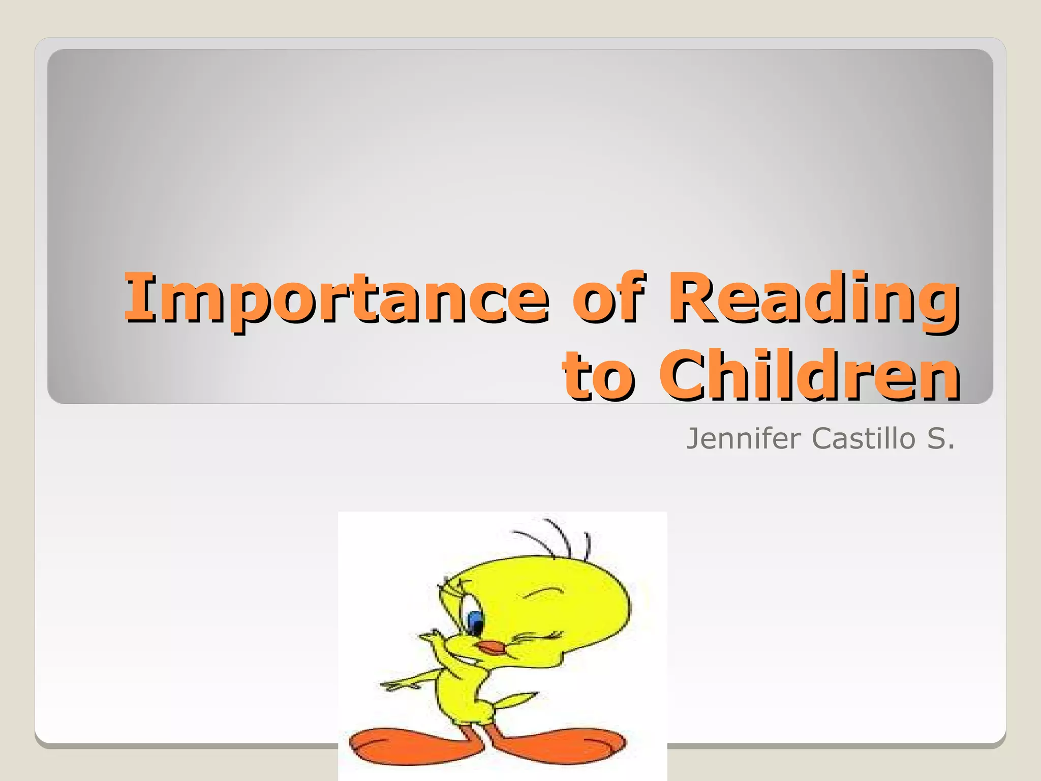 Importance of reading to children slide 1 | PPT