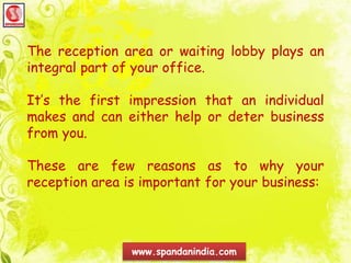 Importance Of Reception Area In Office | Office Furniture | PPT