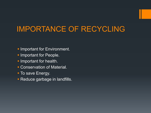Importance of recycling | PPTX