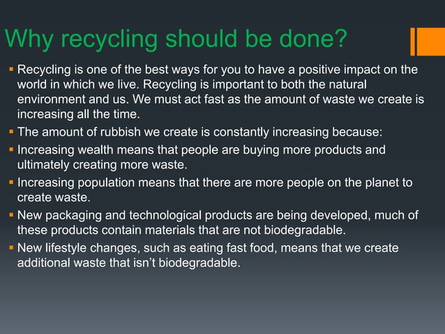 Importance of recycling | PPTX
