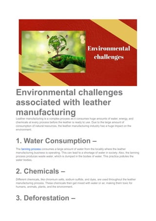 Importance of Recycling in Leather Manufacturing | PDF