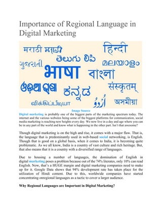 Importance of regional language in digital marketing | PDF | Social ...