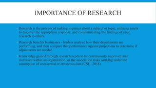 Importance of research | PPTX