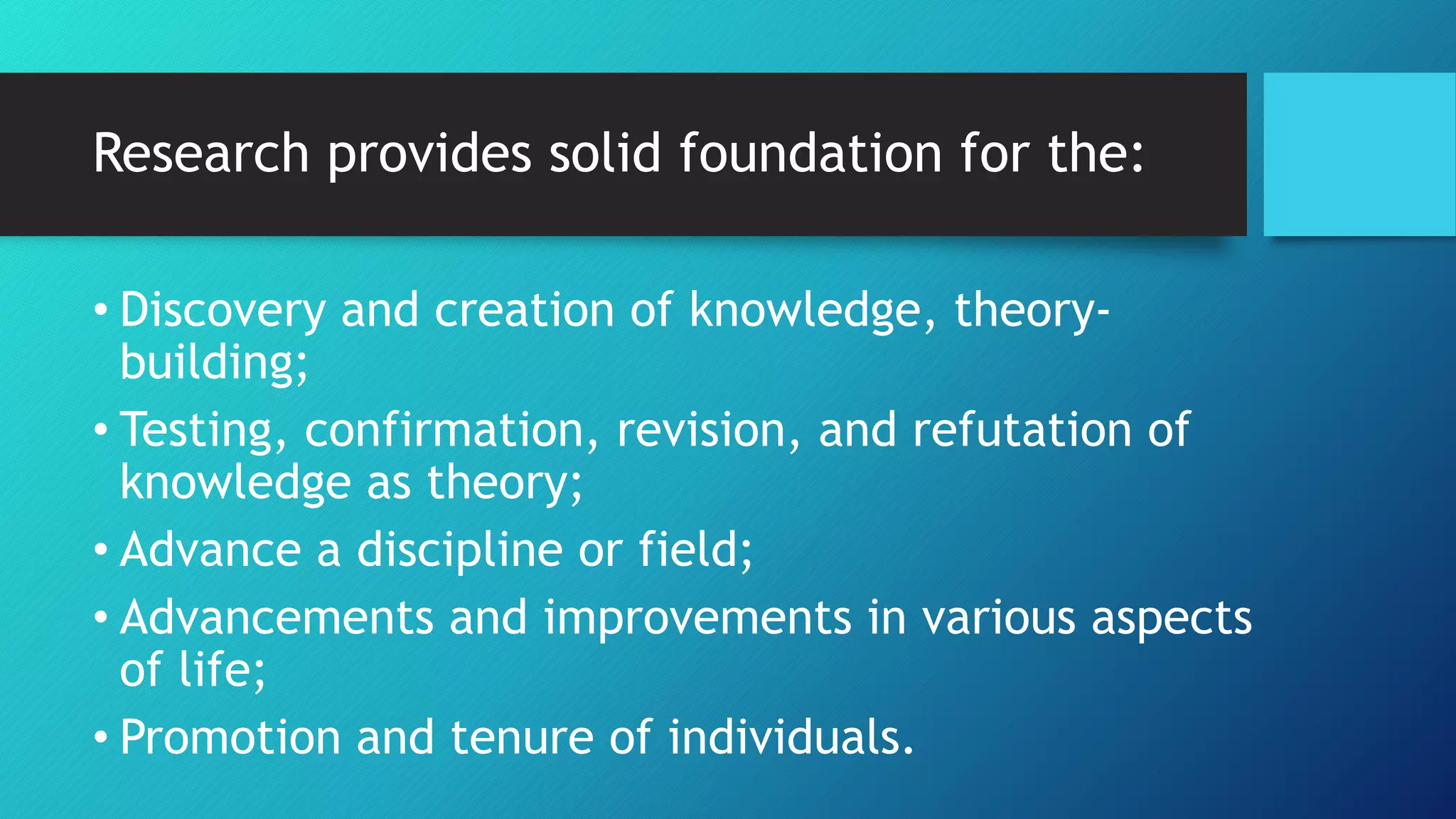 Importance of research in daily life quali 1 | PPTX