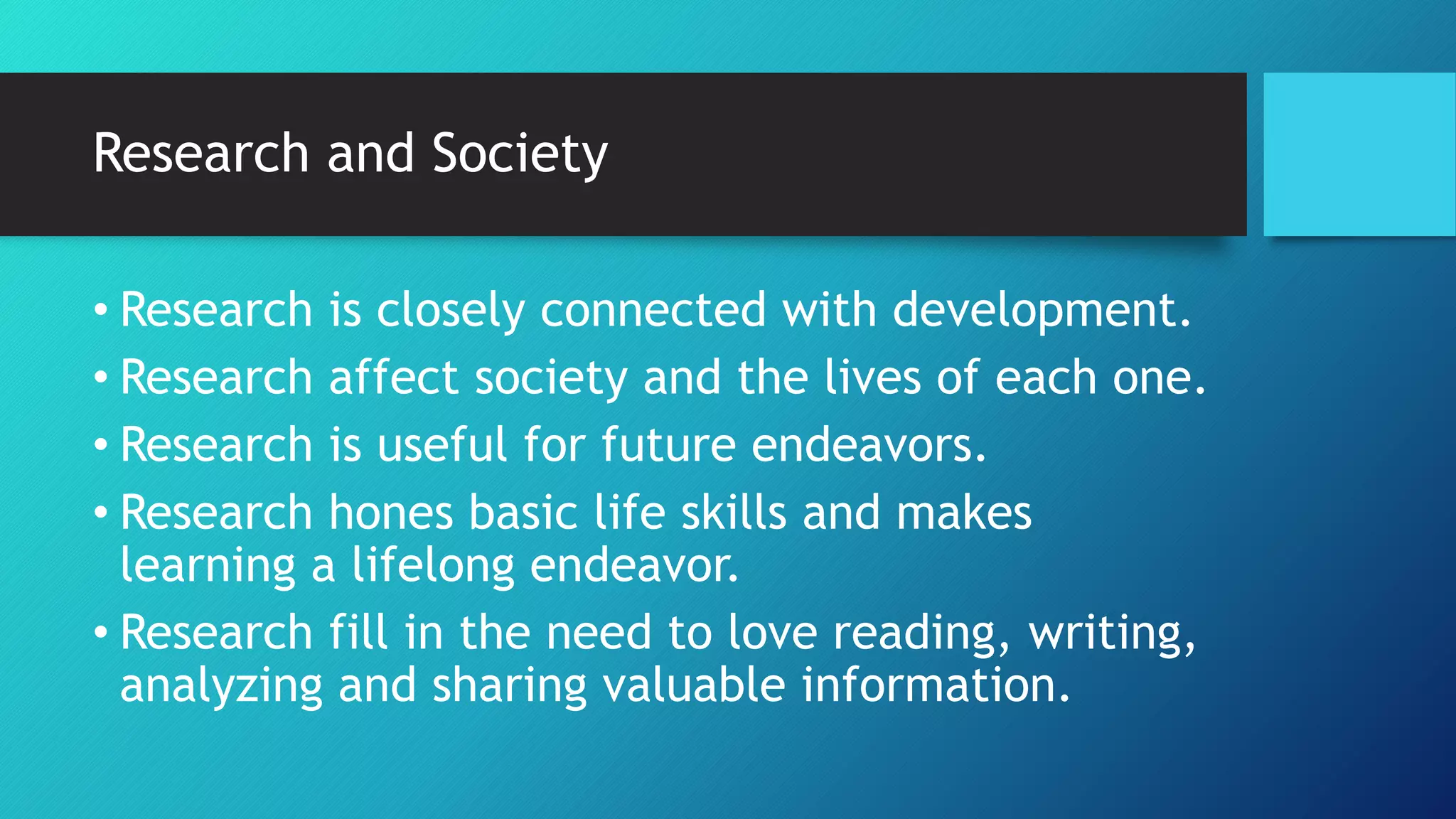 Importance of research in daily life quali 1 | PPTX