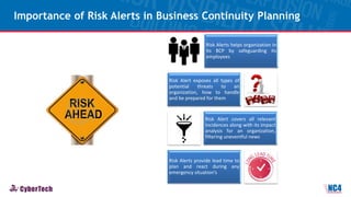 Importance of Risk alert services in Business Continuity Planning | PPT