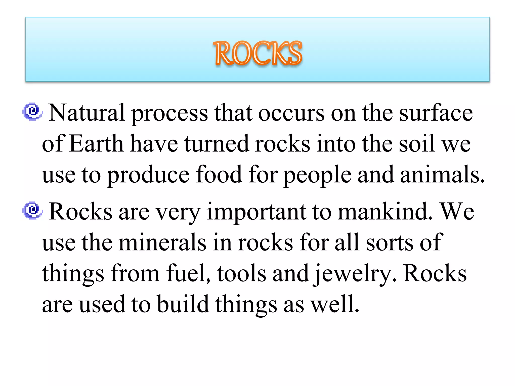 Importance of rocks and minerals (1) | PPTX