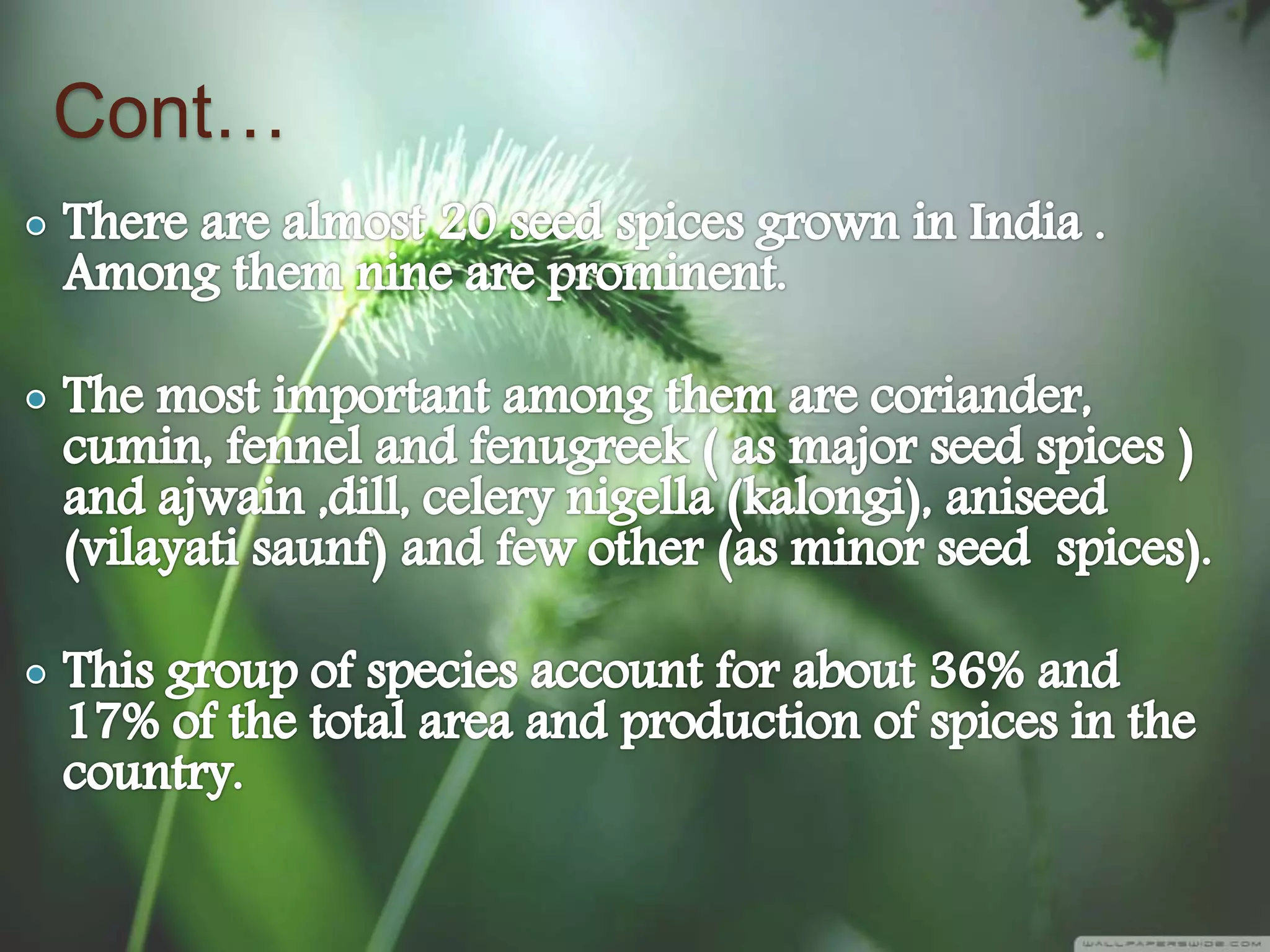 Importance of seed spices , medicinal and aromatic | PPSX