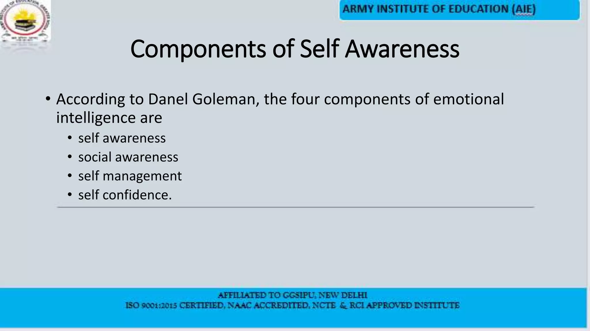 Importance of self awareness for teachers | PPTX